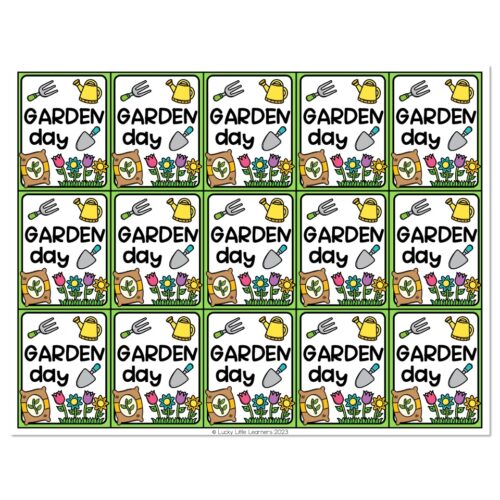 Classroom Transformation - Garden Day - Brag Tag - Lucky Little Learners