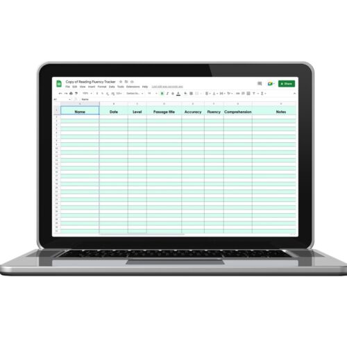 Digital Tracker - Reading Fluency - Lucky Little Learners