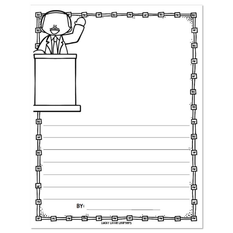 Martin Luther King Jr. Writing Page - Lucky Little Learners