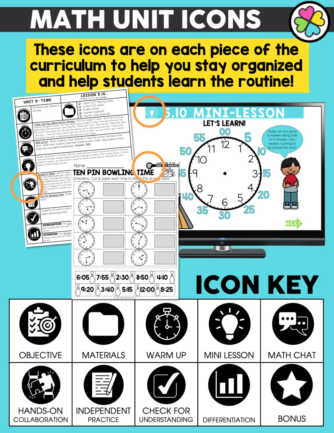 Telling Time Math Unit - Lucky Little Learners