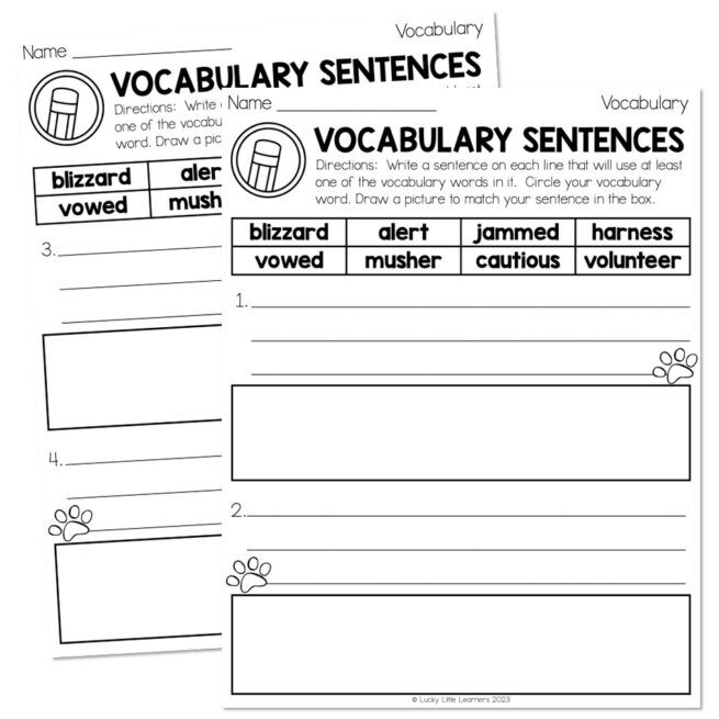 Sub Plans - Middle of Year - Akiak Book Companion - Vocabulary ...
