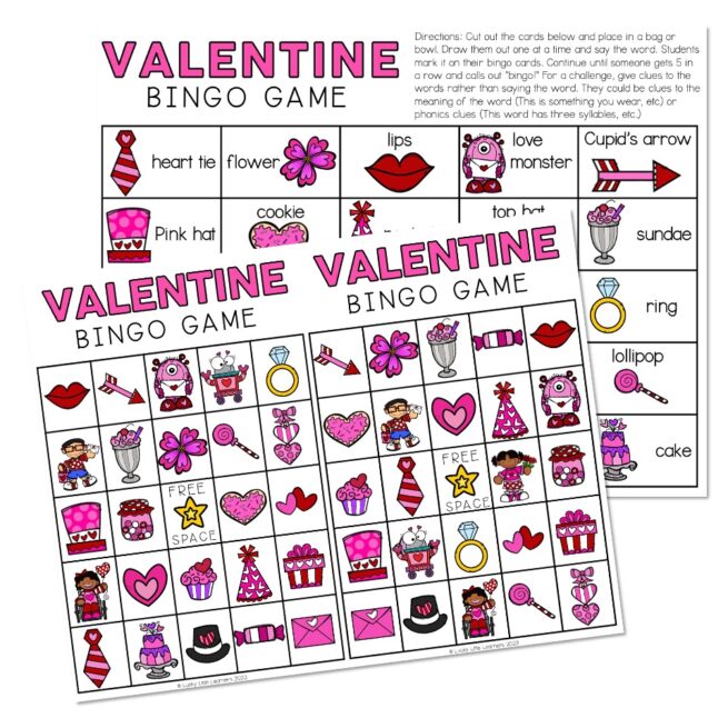 Valentine's Day Party - Valentine BINGO Game - Lucky Little Learners