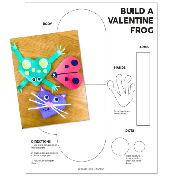 Valentine's Day Heart Animals - Frog - Lucky Little Learners