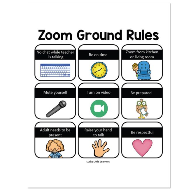 Distance Learning Ground Rules - Zoom - Lucky Little Learners