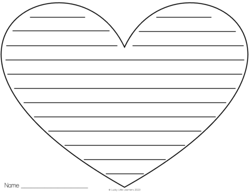 Valentine's Day Party - Heart Writing Page - Lucky Little Learners