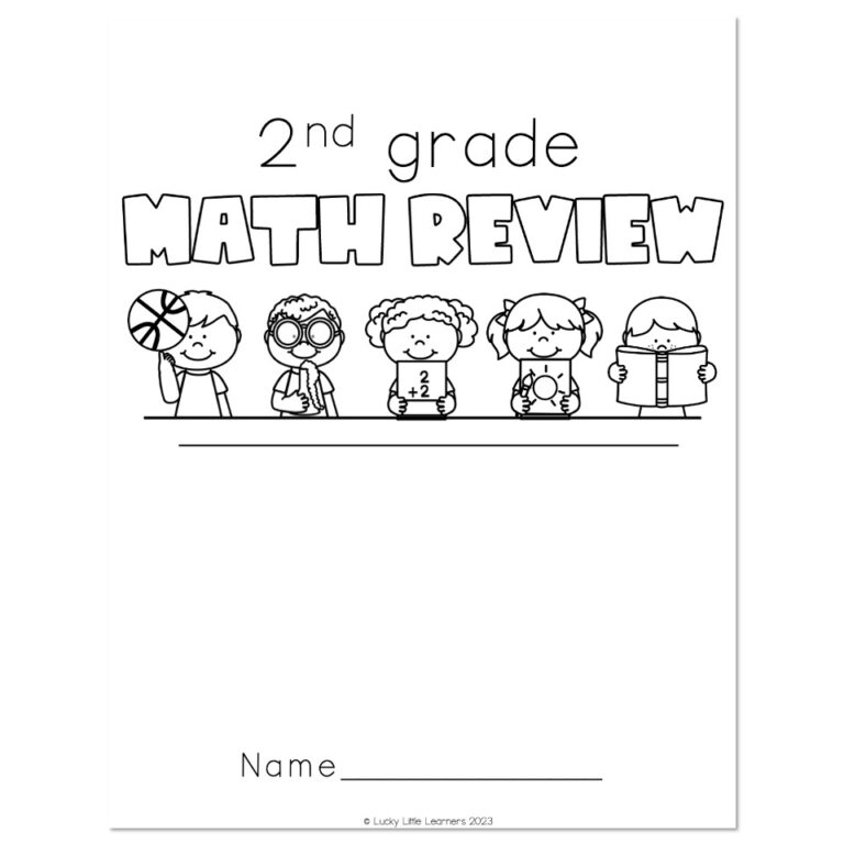 Spring Pack - End of Year Activities - Math Review Packet Cover - Lucky ...