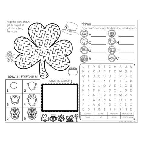 St. Patrick's Day Party - Placemat - Lucky Little Learners