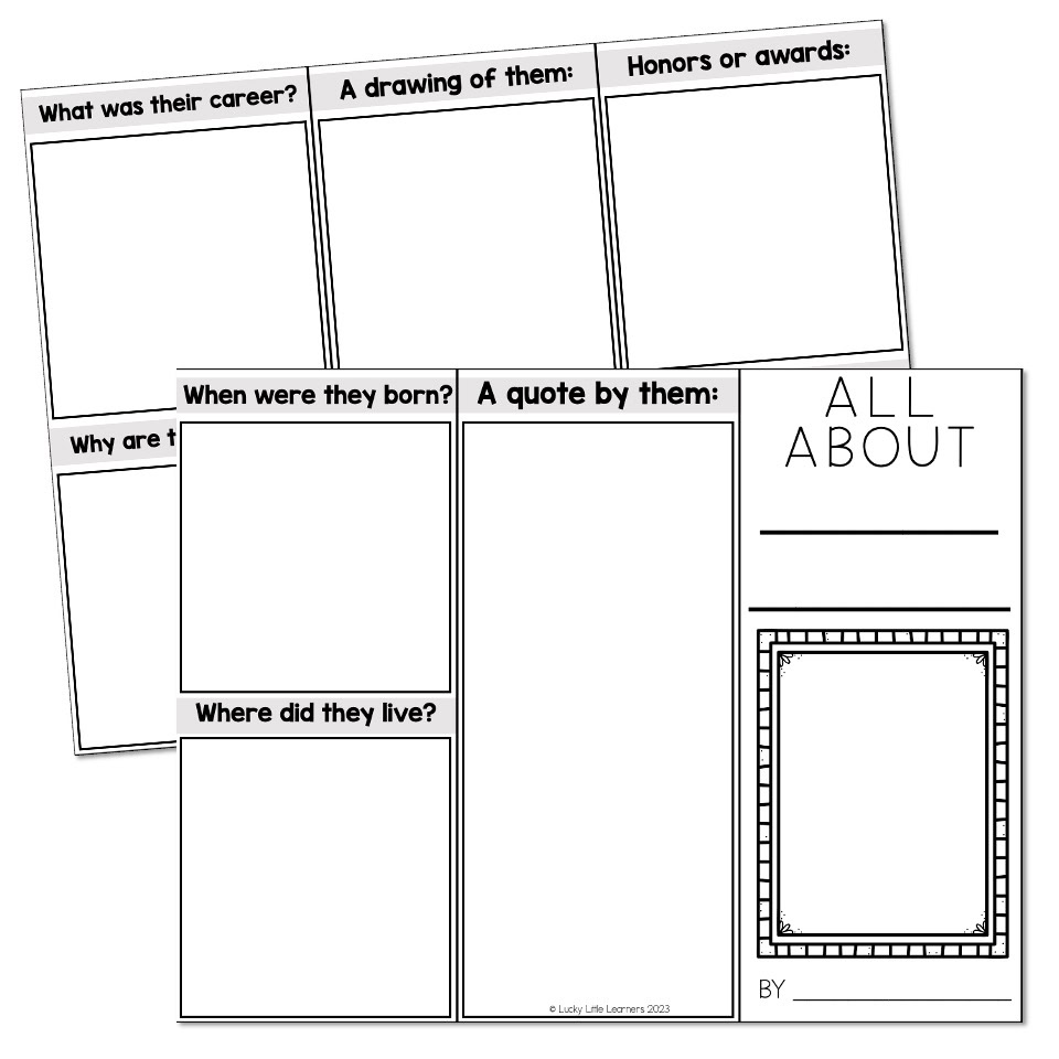 Biography Brochure Template Lucky Little Learners Biography Brochure Template Lucky Little Learners