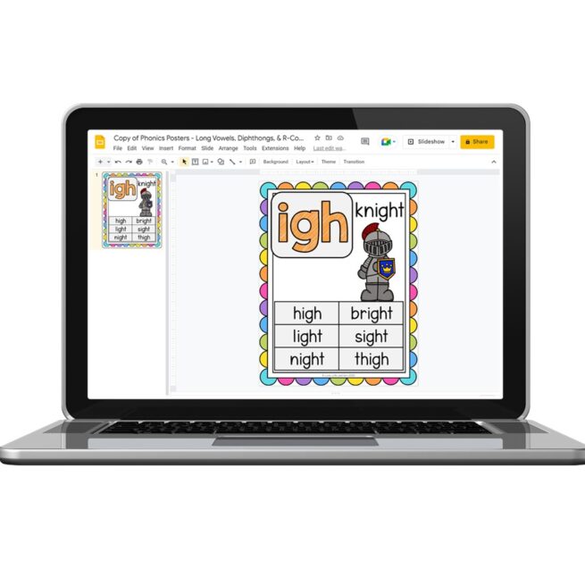 Digital Phonics Posters - Long Vowels - IGH - Lucky Little Learners