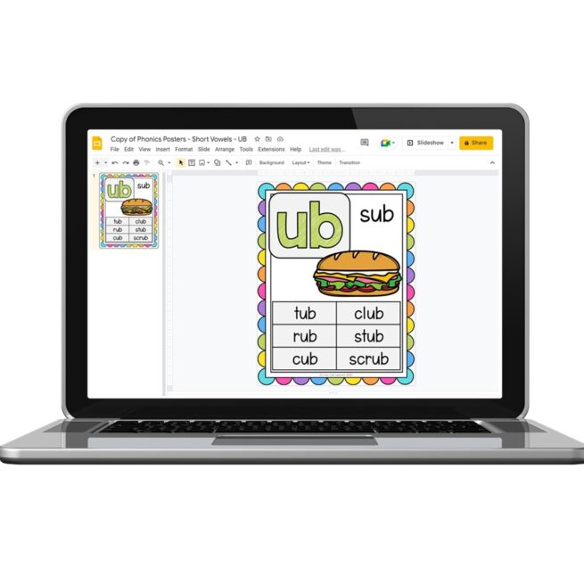 Digital Phonics Posters - Short Vowels - UB - Lucky Little Learners