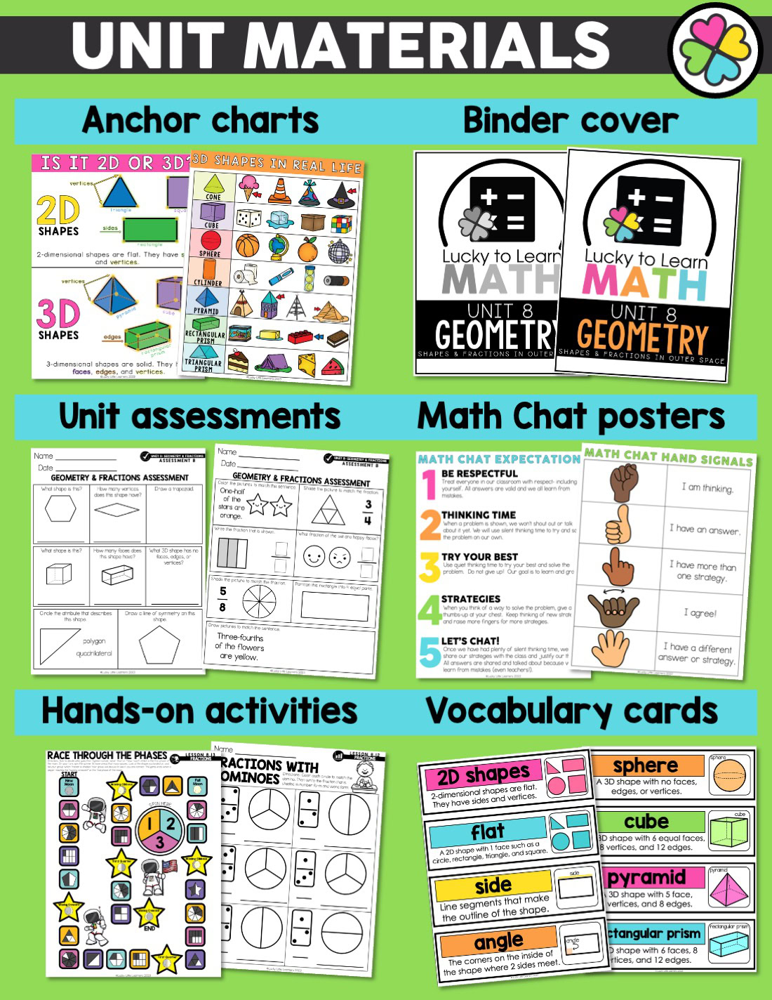Geometry and Fractions Unit - Lucky Little Learners