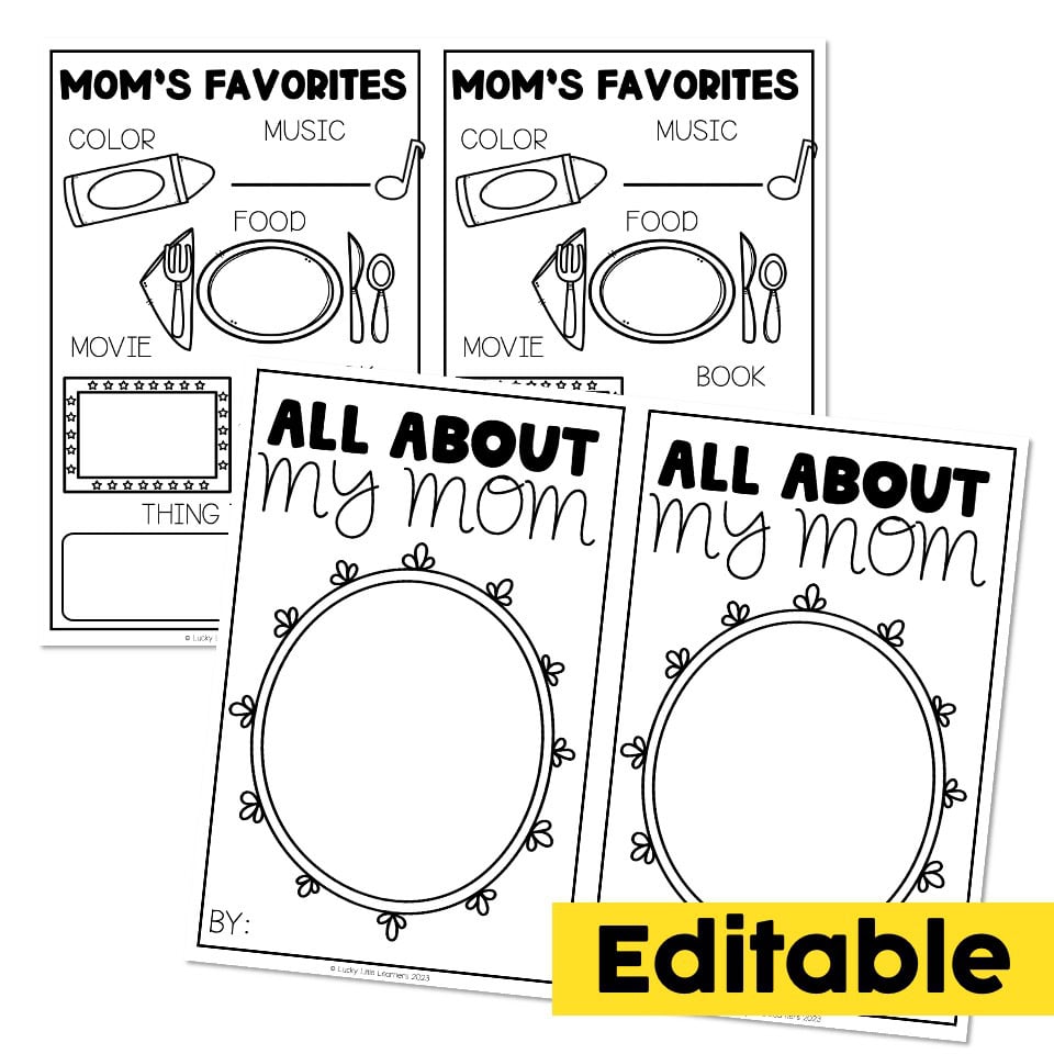 Spring Pack – Mother’s Day – All About My Mom Booklet - Editable ...