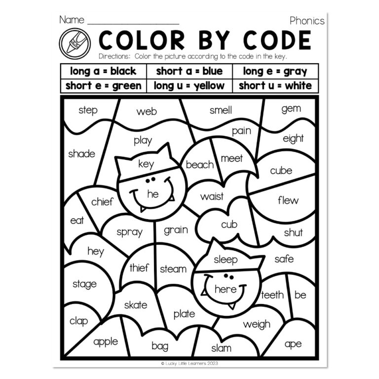 Sub Plans - Beginning of Year - Phonics - Long and Short Vowels Color ...