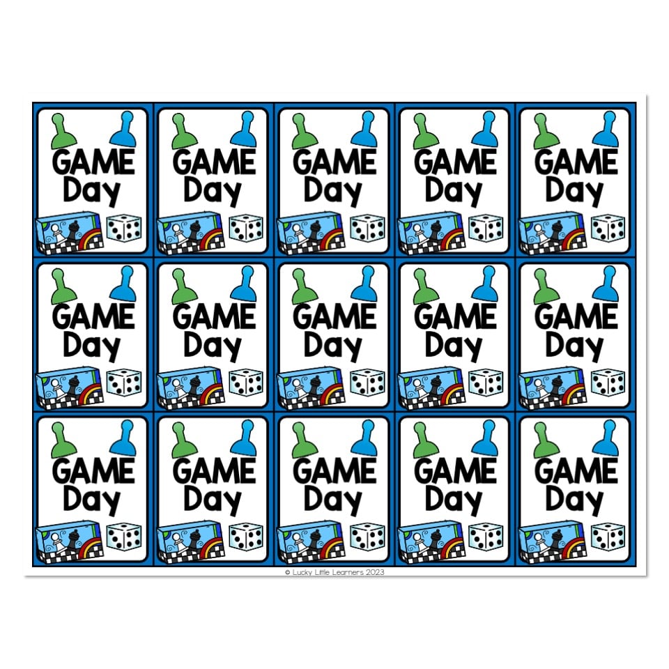 Classroom Transformation - Game Day - Brag Tag - Lucky Little Learners
