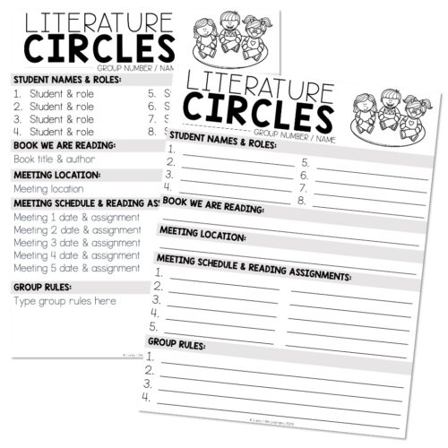 Literature Circles - Group Information - Lucky Little Learners