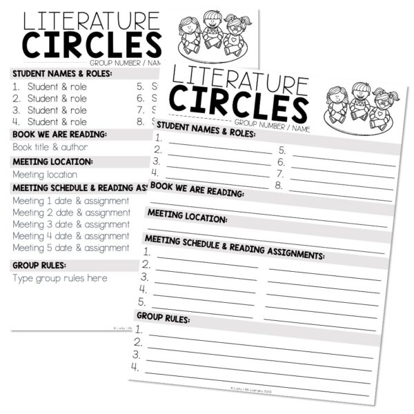 Literature Circles - Group Information - Lucky Little Learners