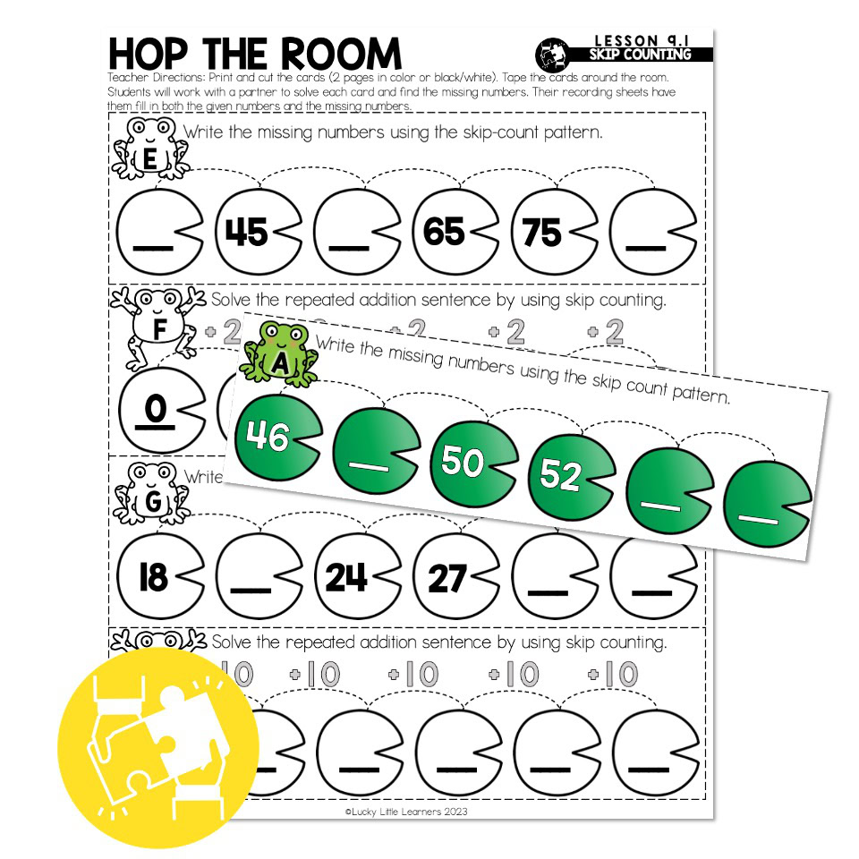 Lucky to Learn Math - Lesson 9.1 - Skip Counting - Collaboration - Hop ...