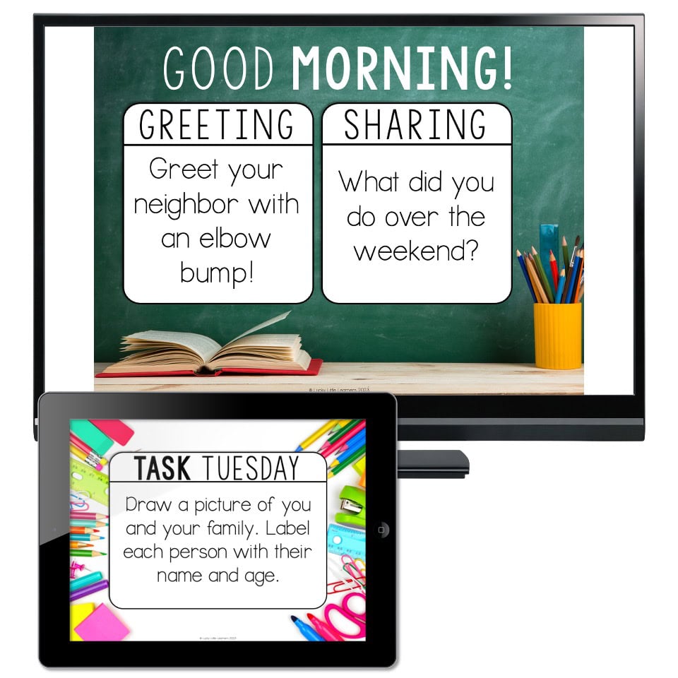 Morning Meeting Slides - Week 1 - Lucky Little Learners