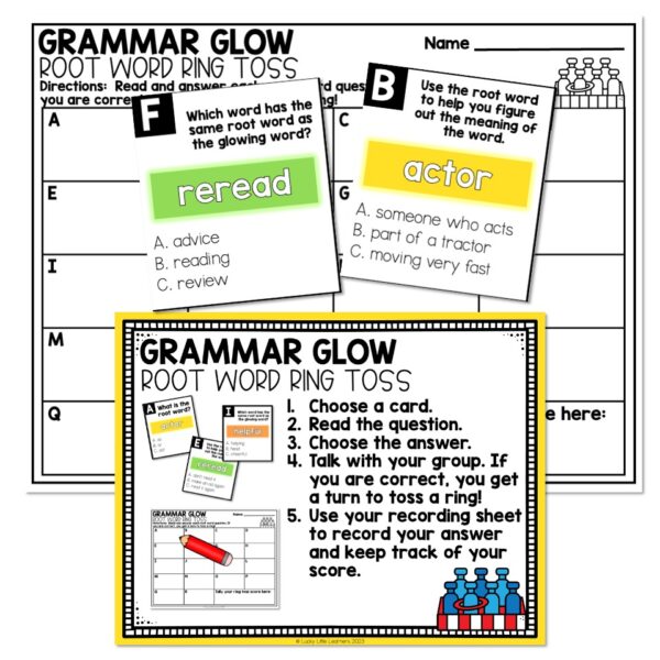 Classroom Transformation - Glow Day - Literacy Center - Root Word Ring ...