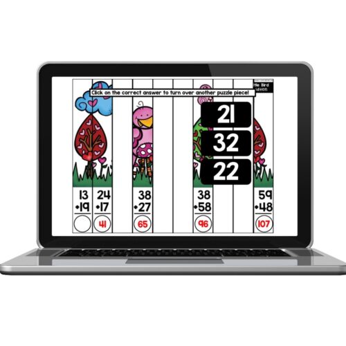 Digital February Math Puzzles - 2-Digit Addition Without Regrouping ...