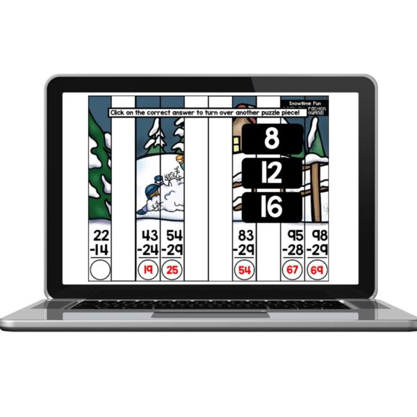 Digital January Math Puzzles - 2-Digit Subtraction With Regrouping ...