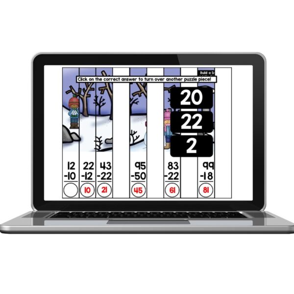 Digital January Math Puzzles - 2-Digit Subtraction Without Regrouping ...