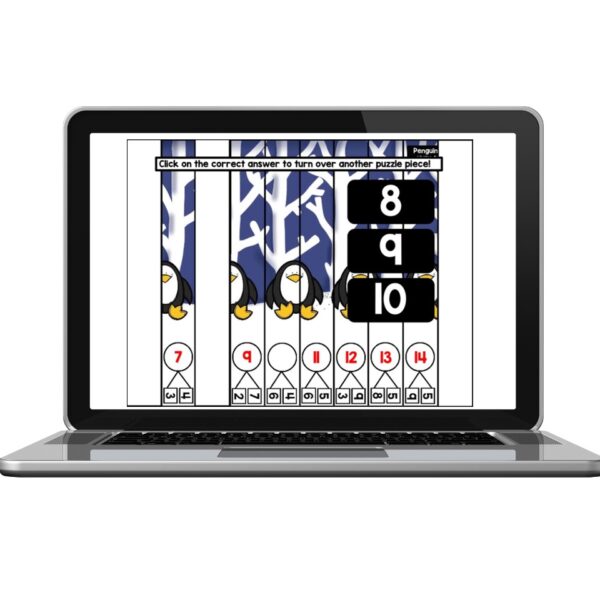Digital January Math Puzzles - Number Bonds - Lucky Little Learners