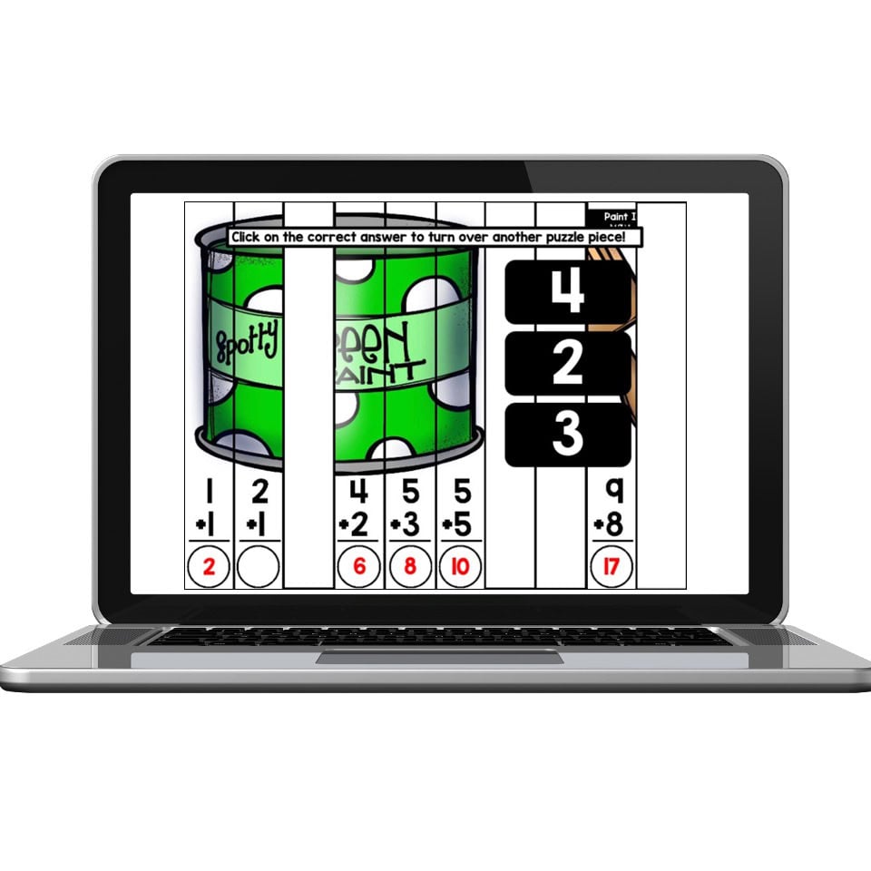 Digital March Math Puzzle – Math Facts Addition - Lucky Little Learners