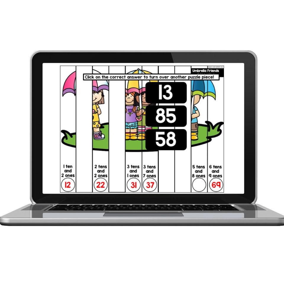 Digital May Math Puzzle – Place Value - Lucky Little Learners