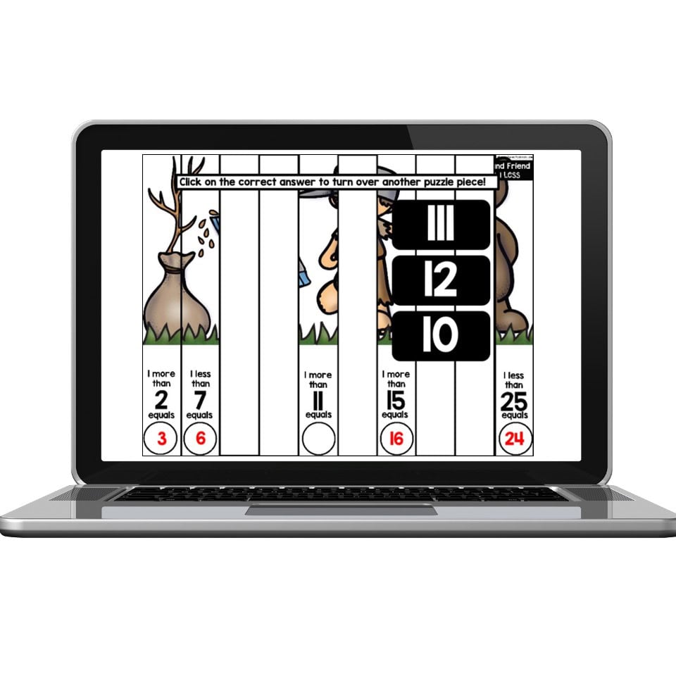 Digital September Math Puzzle – 1 More, 1 Less - Lucky Little Learners