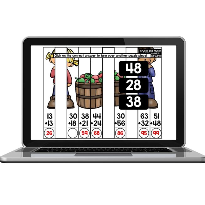Digital September Math Puzzle – 2-Digit Addition Without Regrouping ...