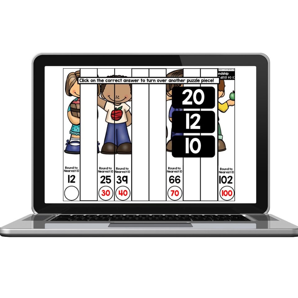 Digital September Math Puzzle – Rounding Numbers to 10 - Lucky Little ...