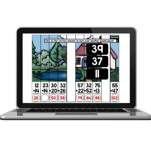 Digital April Math Puzzle - 2-Digit Addition Without Regrouping - Lucky ...