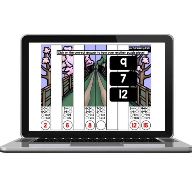 Digital April Math Puzzle - Fact Families - Lucky Little Learners