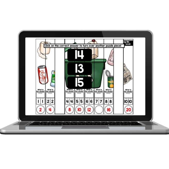 Digital April Math Puzzle - Part-Part Whole - Lucky Little Learners