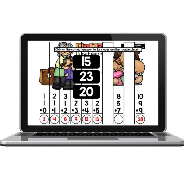 Digital November Math Puzzle – Adding 3 Numbers (1-Digit) - Lucky ...