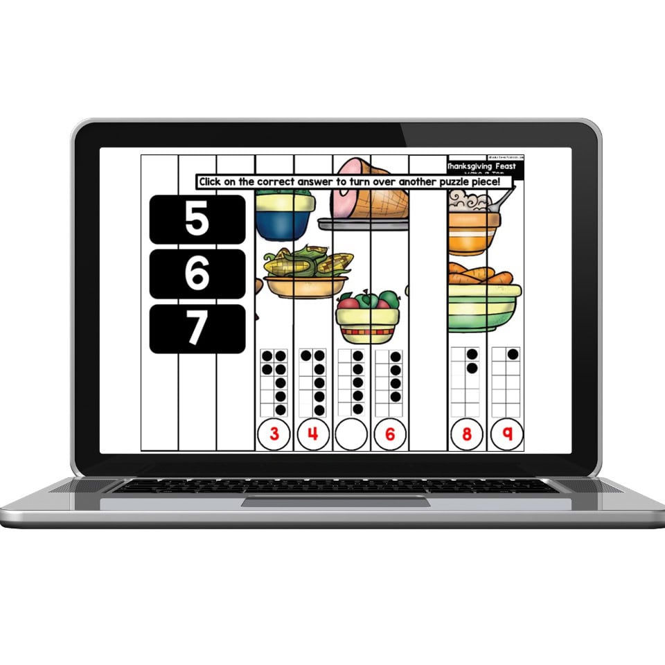Digital November Math Puzzle – Make a Ten - Lucky Little Learners