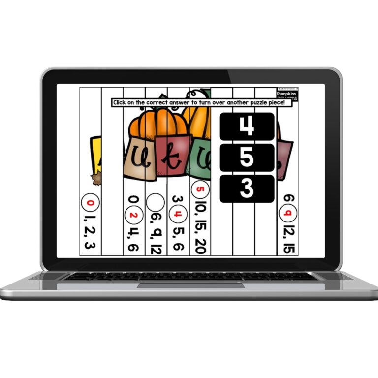 Digital October Math Puzzle – Number Patterns - Lucky Little Learners