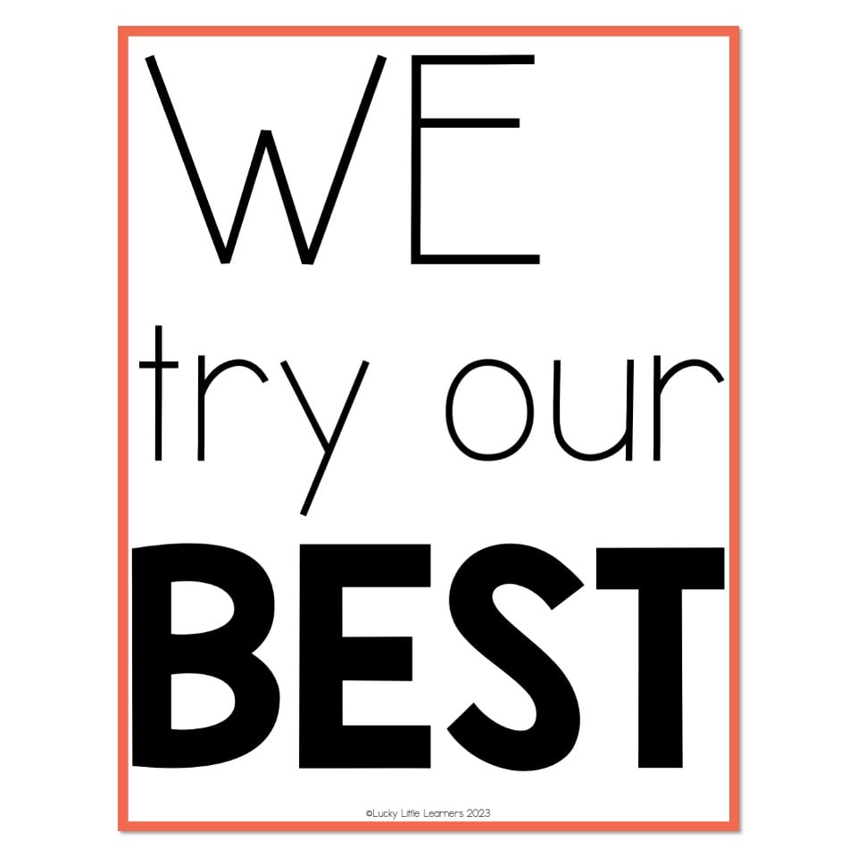 Back to School Bonus Pack - Classroom Rules Posters - We Try Our Best ...
