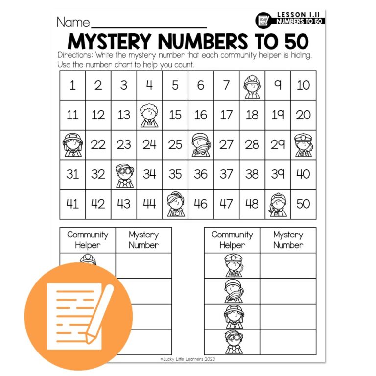 Lucky to Learn Math - 1st Grade - Lesson 1.11 - Numbers to 50 ...