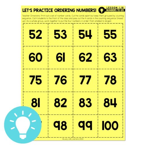 Lucky to Learn Math - 1st Grade - Lesson 1.18 - Numbers to 120 - Mini ...