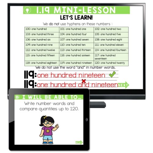 Lucky to Learn Math - 1st Grade - Lesson 1.19 - Numbers to 120 ...