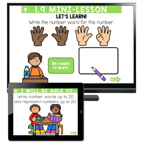 Lucky to Learn Math - 1st Grade - Lesson 1.9 - Number Words to 20 ...