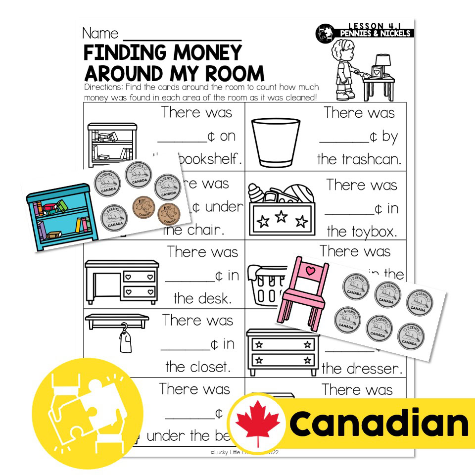 Lucky to Learn Math - Canadian Money - Pennies and Nickels - Lesson 4.1 ...