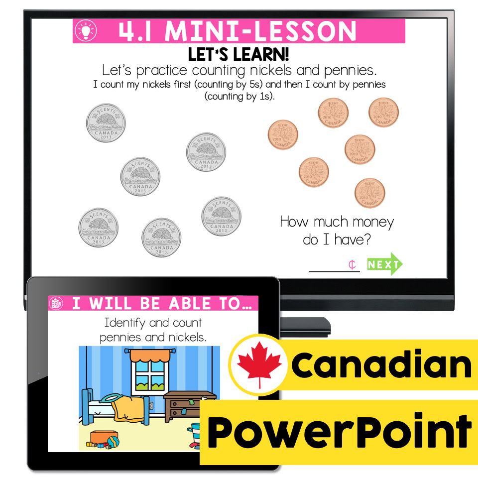 Lucky to Learn Math - Canadian Money - Pennies and Nickels - Lesson 4.1 ...