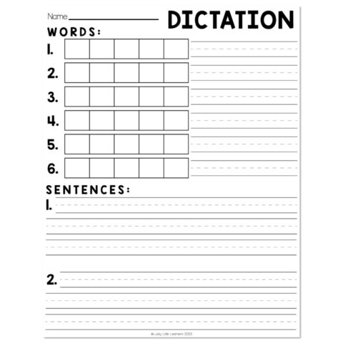 Lucky to Learn Phonics - Dictation with Sentence Lines - Lucky Little ...