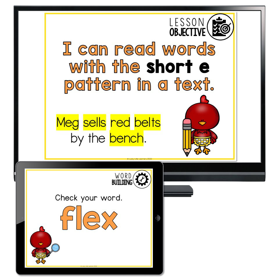 Lucky to Learn Phonics - Short E - Teaching Slides Level 2 - Lucky ...
