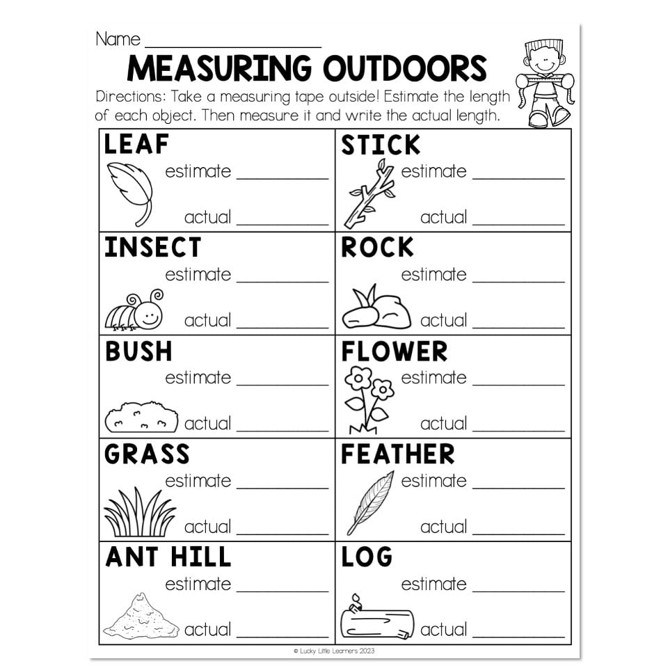 Outdoor Learning - Measuring Outdoors - Lucky Little Learners