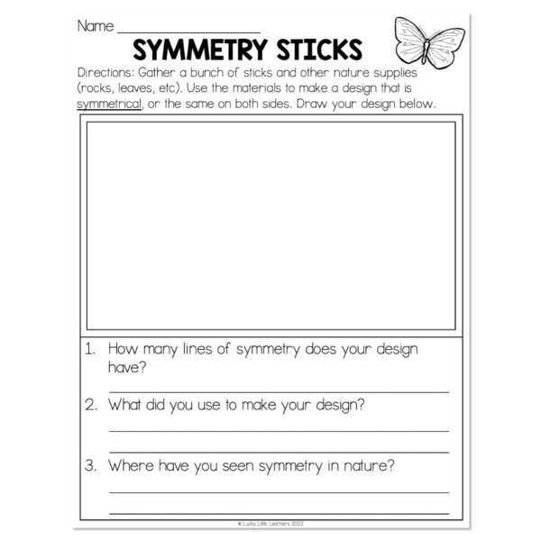 Outdoor Learning - Symmetry Sticks - Lucky Little Learners