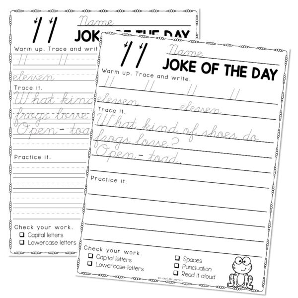 Jokes Cursive Handwriting Practice - 11 - Lucky Little Learners